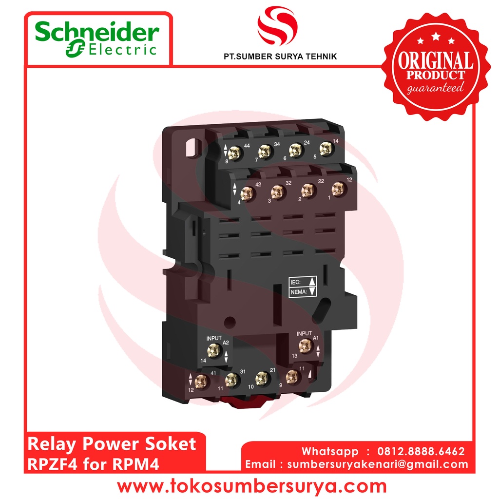 Rpzf4 relay Socket for RPM4 Schneider relay Original SNI ON OFF ...