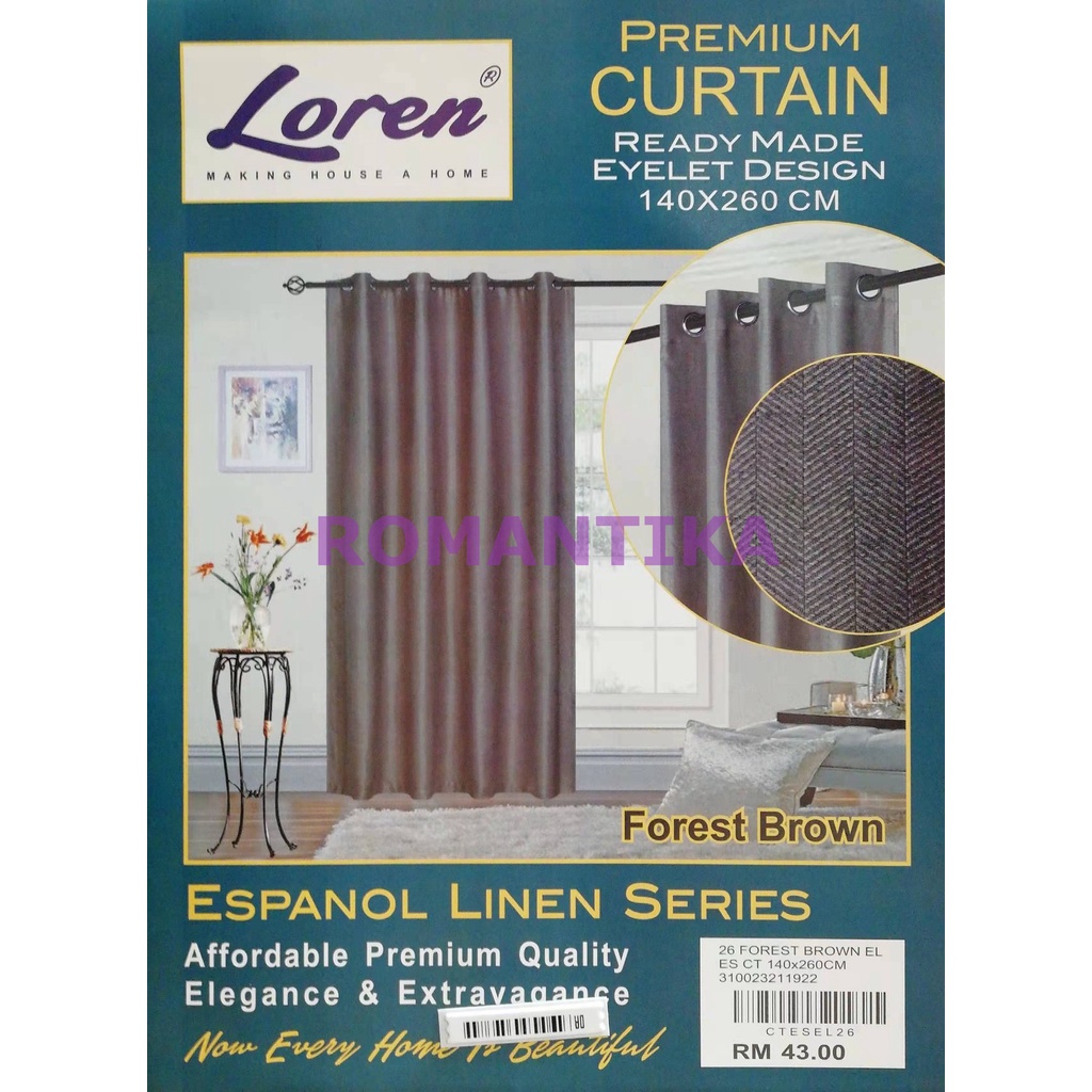 Romantika Curtain Langsir Eyelet Ring Espanol Series Langsir Pintu ...