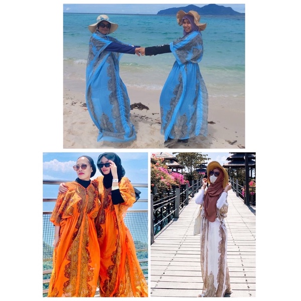 Beach Wear Batik Printed Oversized Long Dress Pantai Pakaian Batik ...