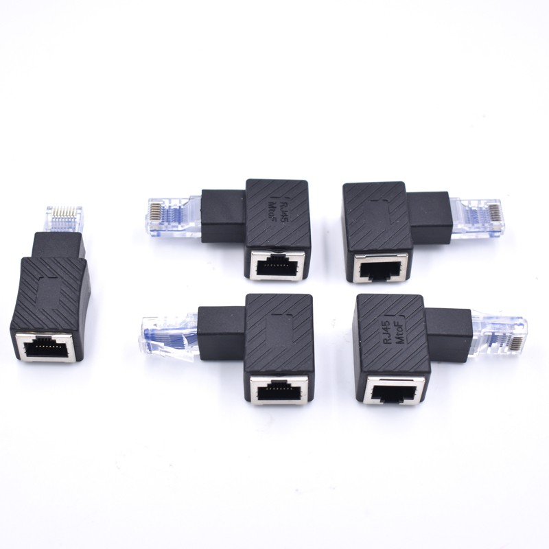 90/270 Degree Right Angle RJ45 Male to Female Cat5/6 Ethernet LAN ...
