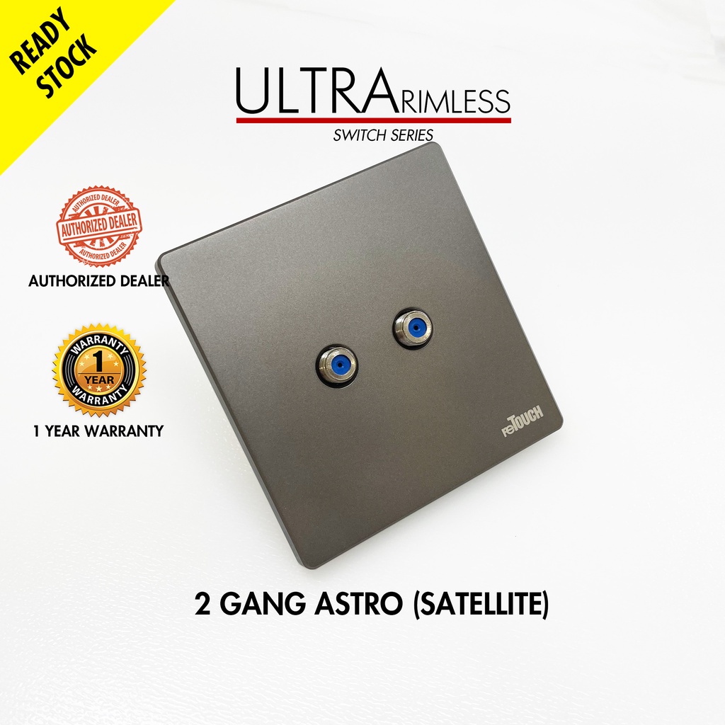 [GRAY] reTouch Ultra Rimless Switch 1/2/3/4 Gang 1/2Way Wall Switch 13A ...