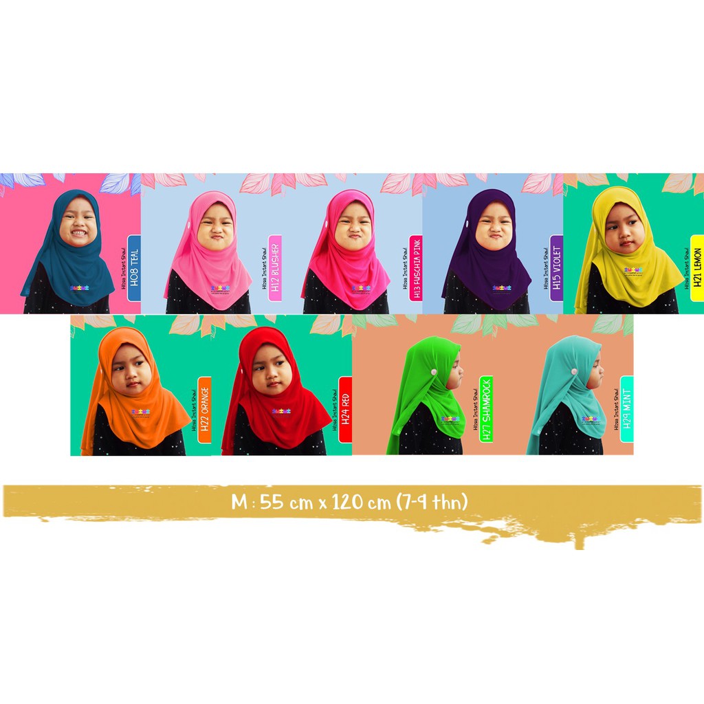 Tudung Budak - HILZEA Instant Shawl Saiz M (7-9 tahun) | Shopee Malaysia