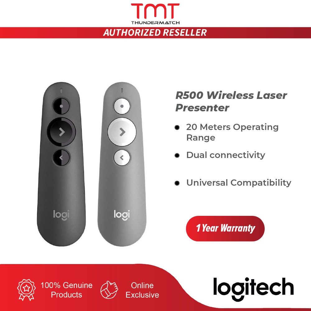 Logitech R500/R800 Wireless Laser Presenter | 1 Year Warranty | Shopee ...
