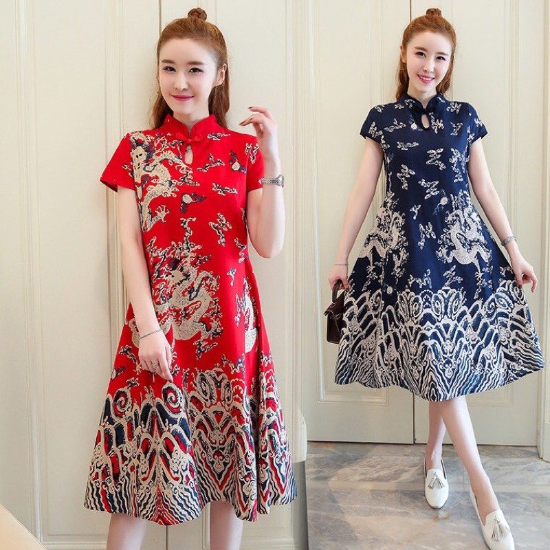 [LOCAL SELLER] CS2063 M-4XL PLUS SIZE PRE ORDER LADY CHEONGSAM | Shopee ...