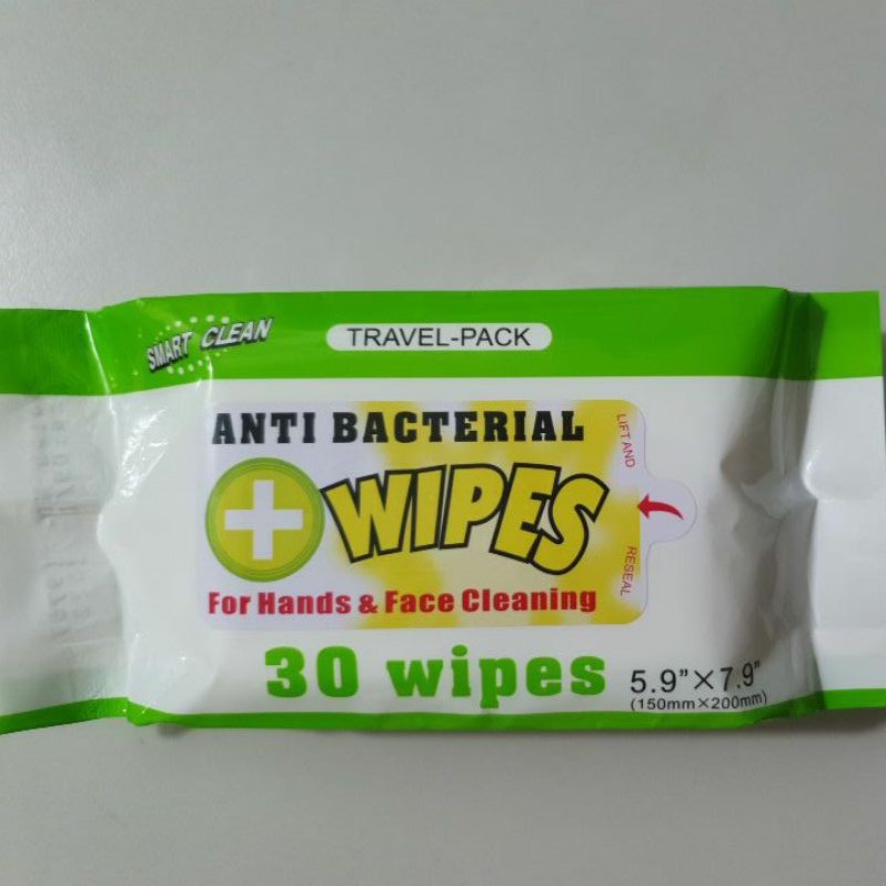 (BUNDLE Of 2,10) Anti Bacterial Wet Wipes (30wipes/pack) Kill Germs 0% ...