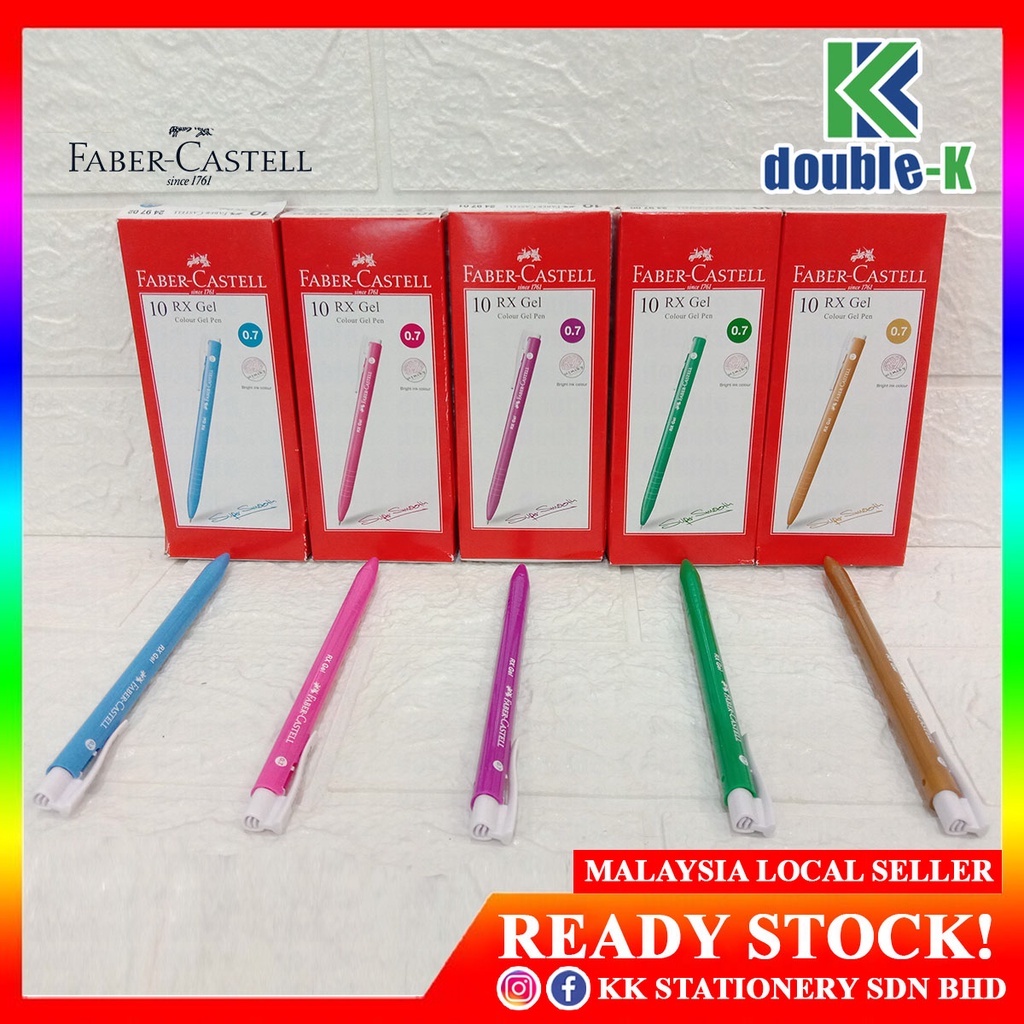 Faber-Castell RX Gel Colour Pen 0.7mm (Green, Lilac, Turqoise, Pink and ...