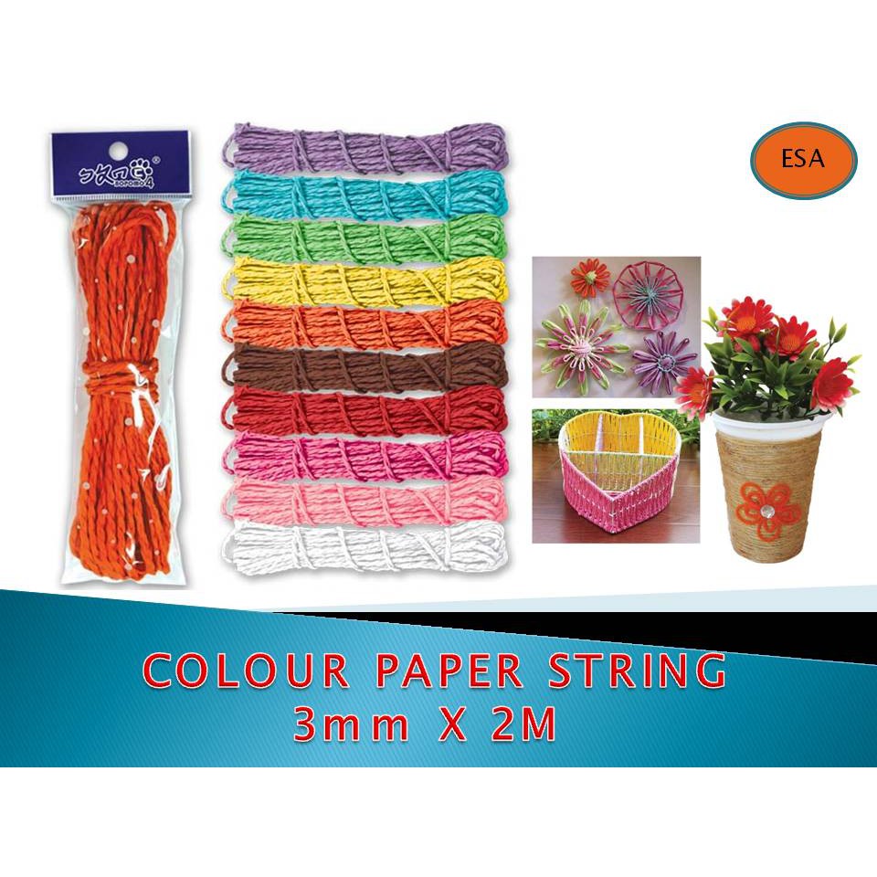 (ESA)COLOUR PAPER STRING(3mm X 2M) | Shopee Malaysia