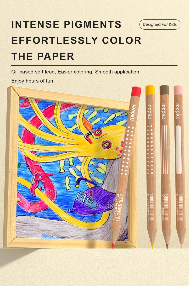Mideer Vibrant Colored Pencil - 24/ 36 Colors Available | Shopee Malaysia