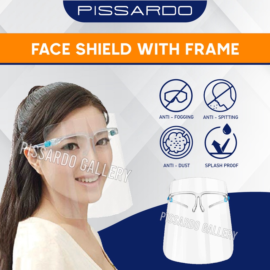 Face Shield with Spectacle Frame Protective Isolation Mask Cover Face ...