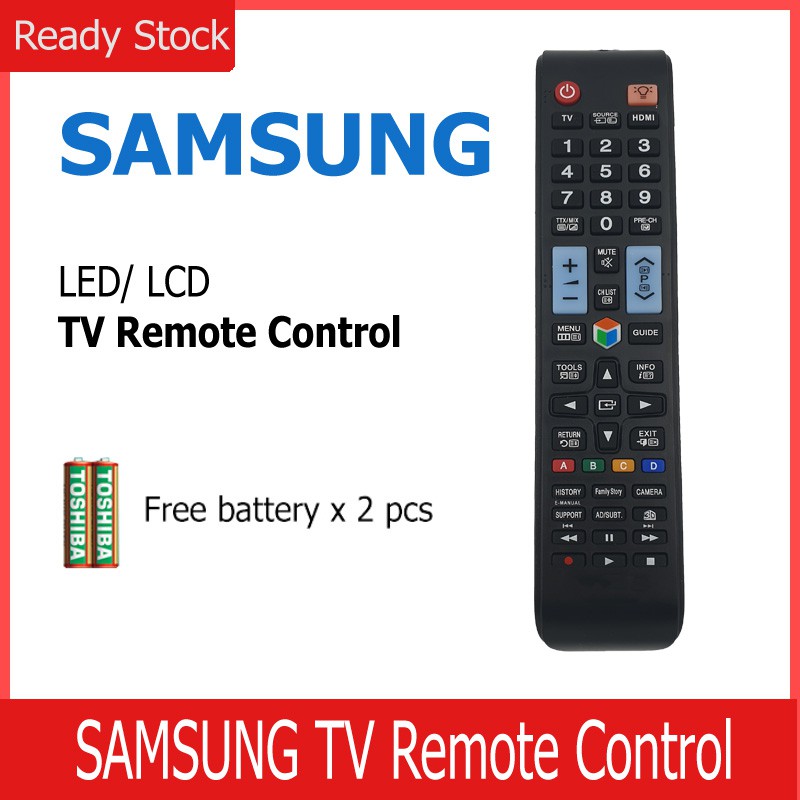 SAMSUNG LED/LCD TV/PLASMA Remote Control Replacement 2X FREE BATTERY ...