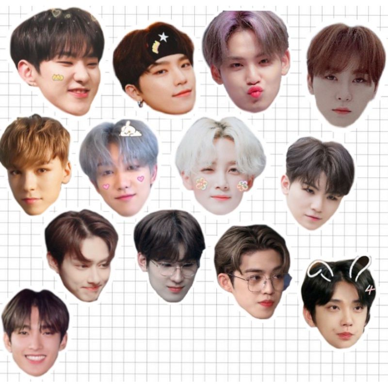 (Set) Seventeen aesthetic Head Stickers 11 Thousand Can 70 Stickers ...
