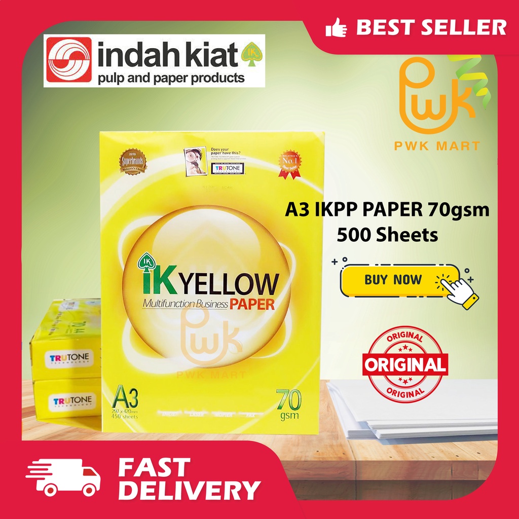 IK Yellow A3 Copier Paper 70gsm 500 Sheets🔥100% ORIGINAL🔥1 ream🔥 ...