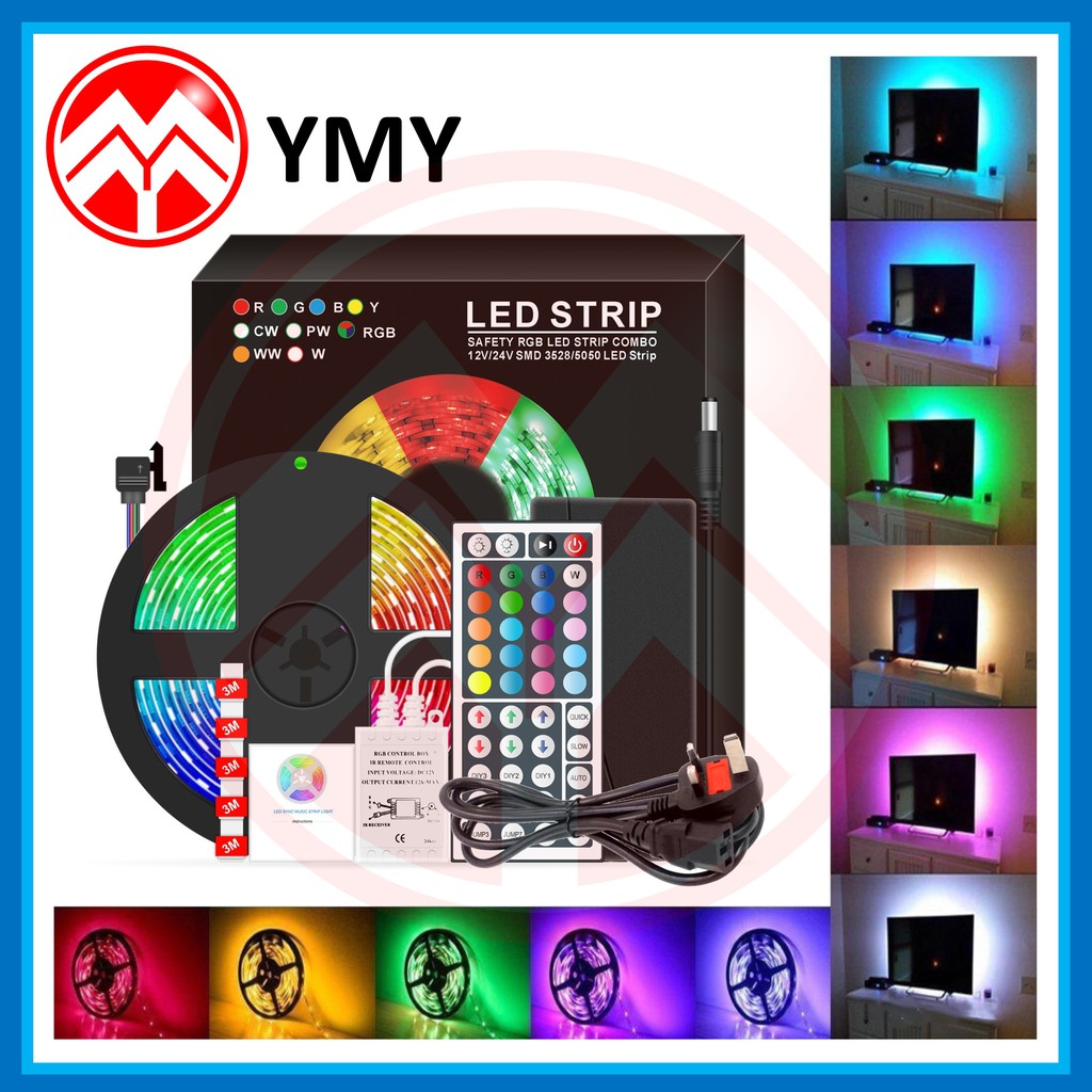 [ 44 KEYS IR REMOTE - HIGH POWER/BRIGHTNESS 12V 5A 6A ] 5M 10M 15M 20M ...