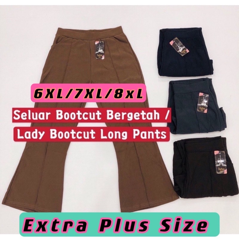 🔥Extra Plus Size6XL /7XL/8XL🔥Lady Bootcut Long Pants #4950 / Seluar ...