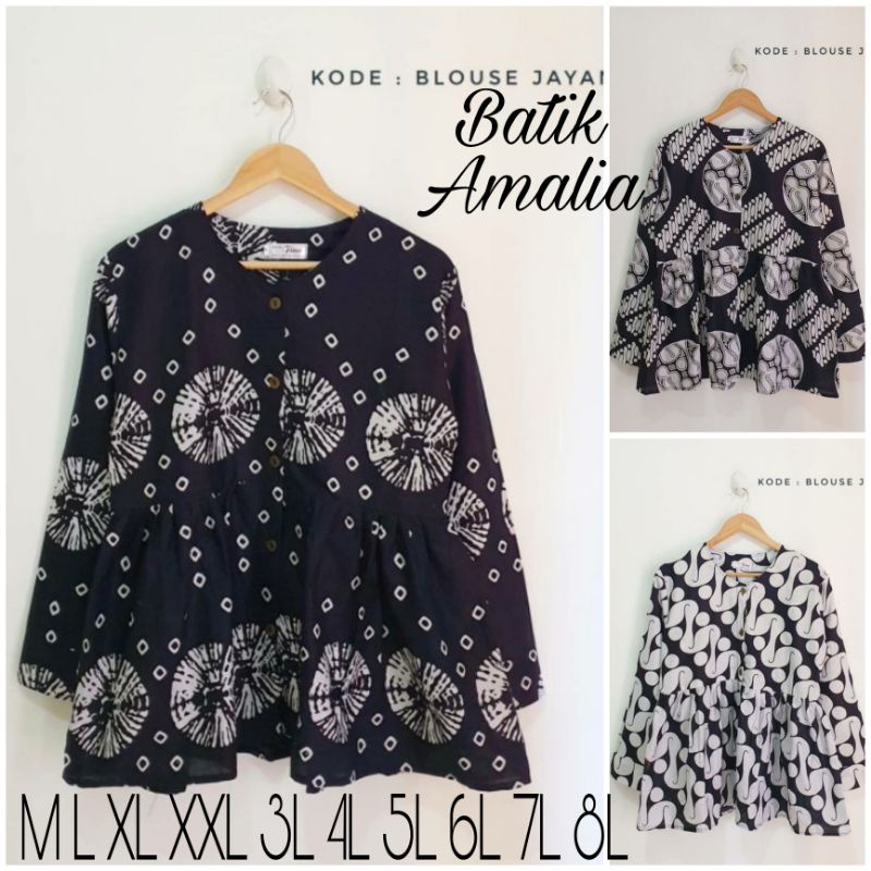 Jumbo top BATIK BIG SIZE JUMBO XXL XXXL 3L 4L 5L BATIK JUMBO COUPLE "M ...