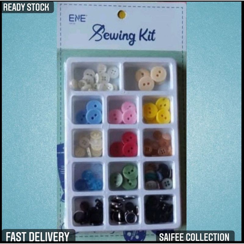 Random Assorted Colours Plastic Button Sewing Kit (ready stock ...