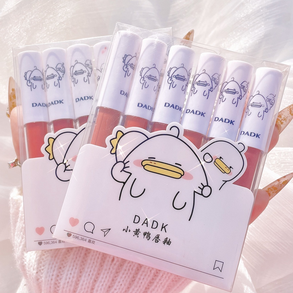 DADK 6 PCS/Set Little Yellow Duck Lip Glaze Set Matte Velvet Lipstick ...