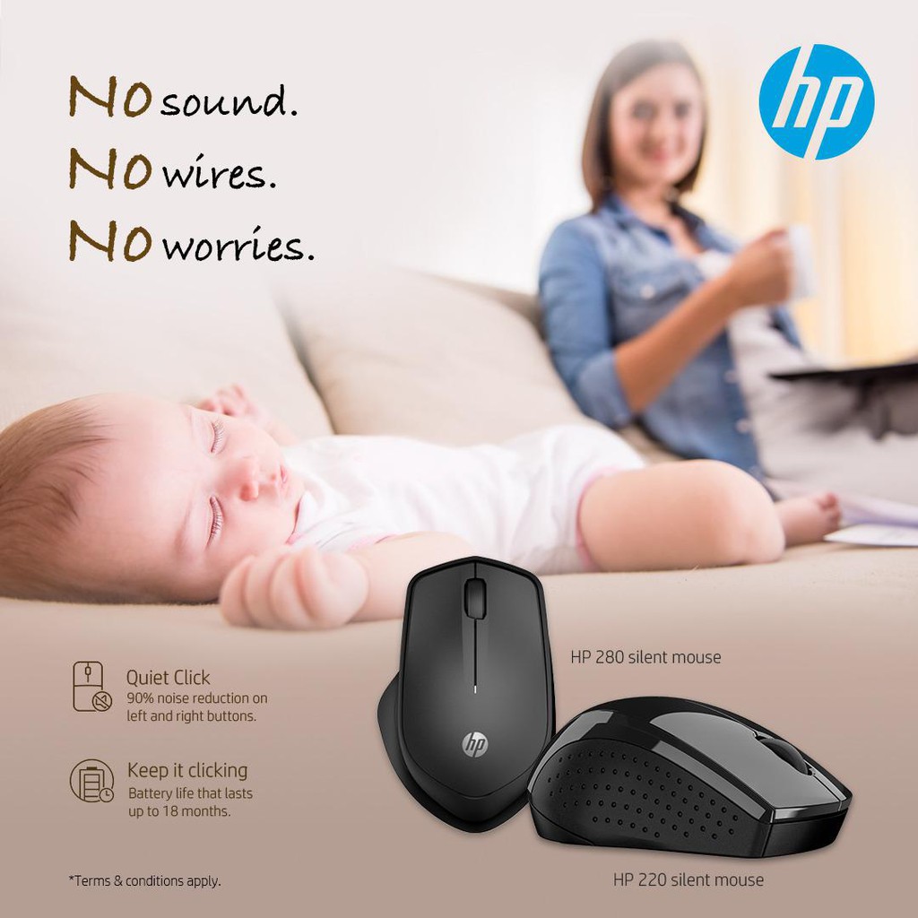 HP Wireless Silent 280 Mouse Black (19U64AA) | Shopee Malaysia