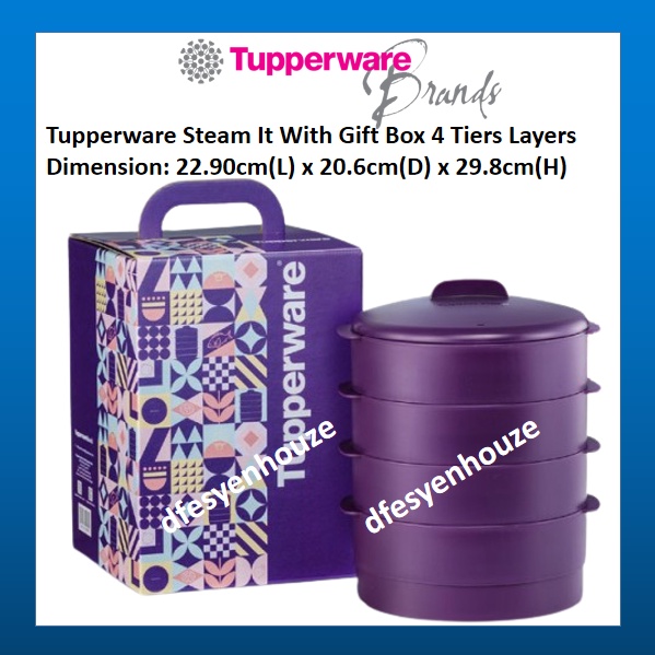 Tupperware Steam It With Gift Box 4 Tiers Layers | Shopee Malaysia