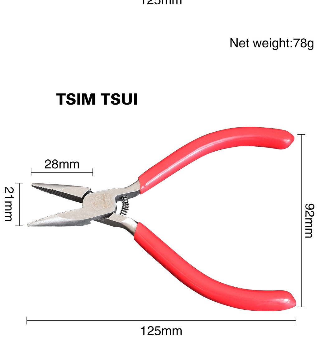 Precision Needle Nose Pliers with Spring-Loaded Flat Round Jaws and ...