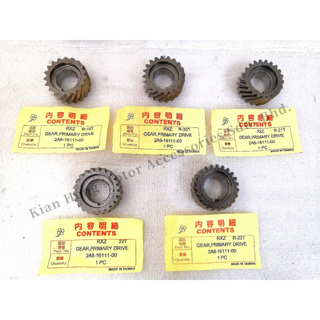Yamaha RXZ / Y125Z Primary Drive Gear (STD / Racing) 19T / 20T / 21T ...