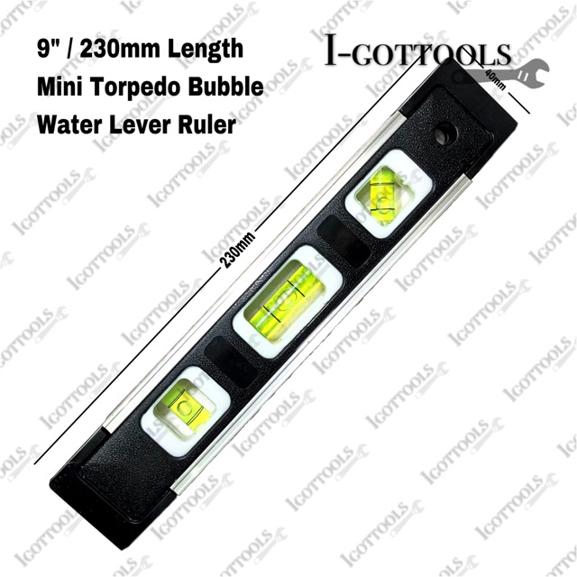 9 inch/230mm Mini Torpedo Magnetic Bubble Water Level Holder Bubble ...