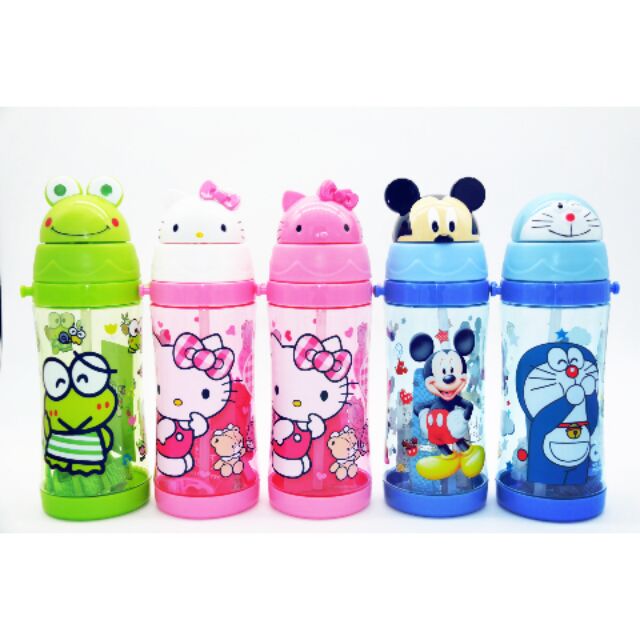 Water Bottle 550ml For Kids/ Botol Air Disney Mickey Kitty Frog ...