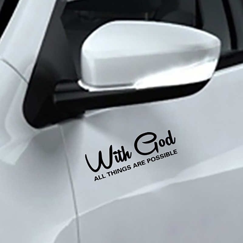 WITH GOD ALL THINGS ARE POSSIBLE Classic Christian Car Stickers Vinyl ...