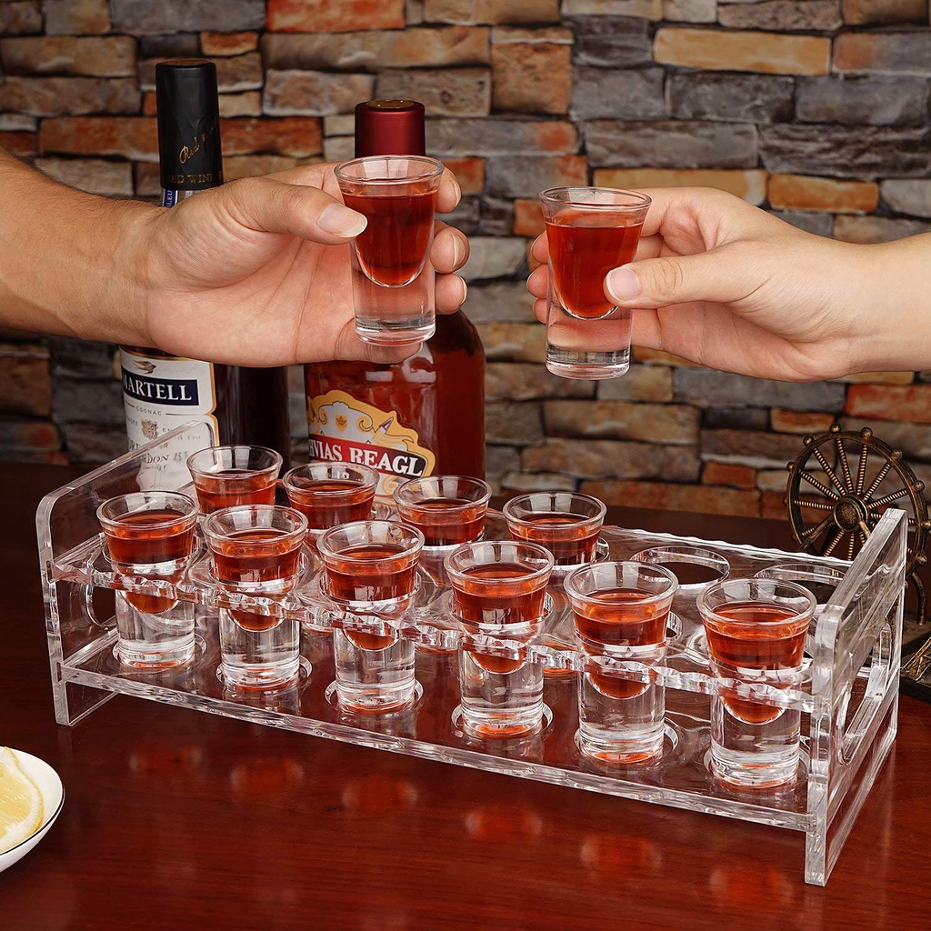 Shot Glass Shot Tray Cocktail Glass Holder Heavy Base Crystal Clear ...
