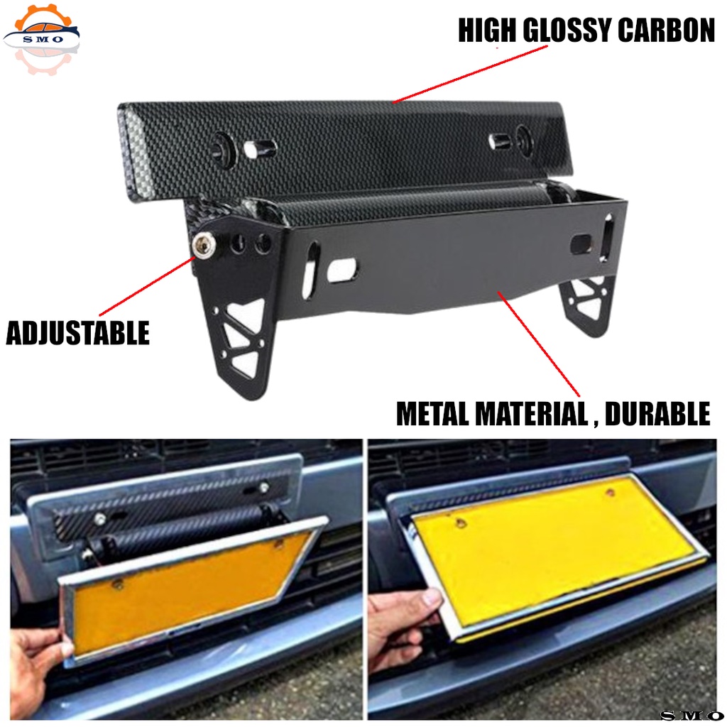 Car License Number Plate Casing Holder 3D 6D Carbon Glossy Mate Holder ...