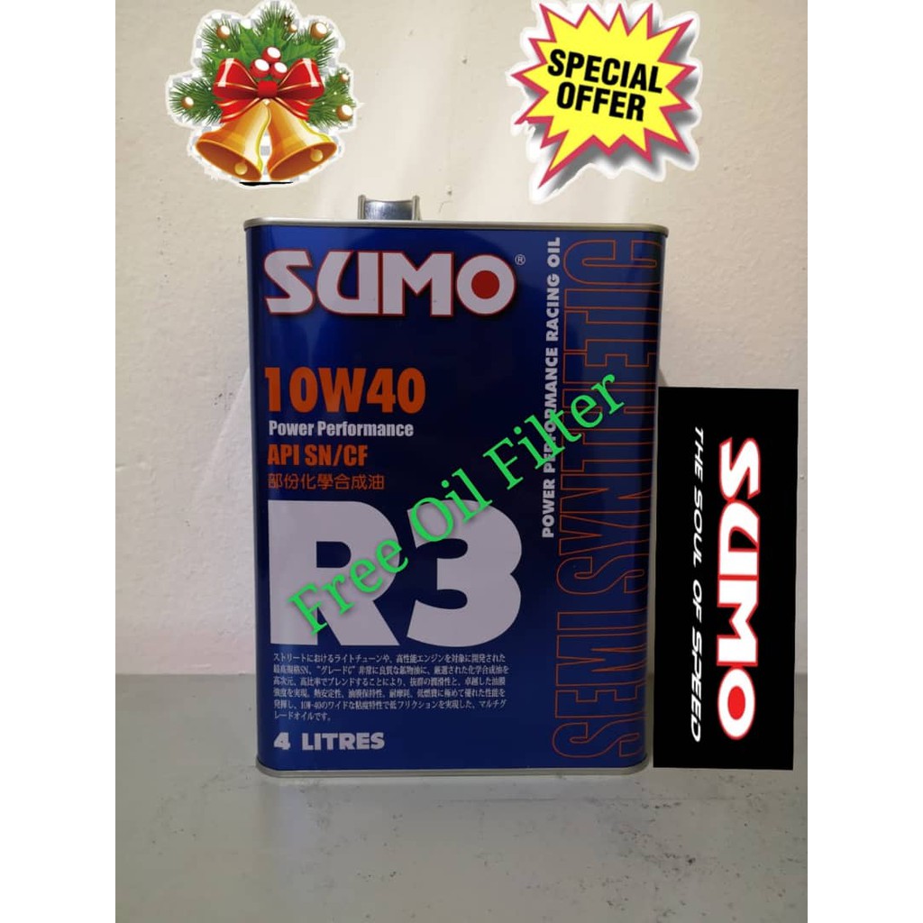 SUMO R3 POWER PERFORMANCE SEMI SYNTHETIC 10W40 SM/CF 4L | Shopee Malaysia