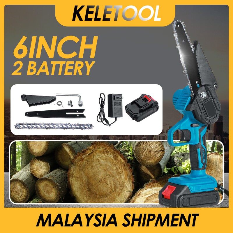 198vf 4 / 6 Inch Electric Cordless Chainsaw Cutting Mini Portable Chain ...