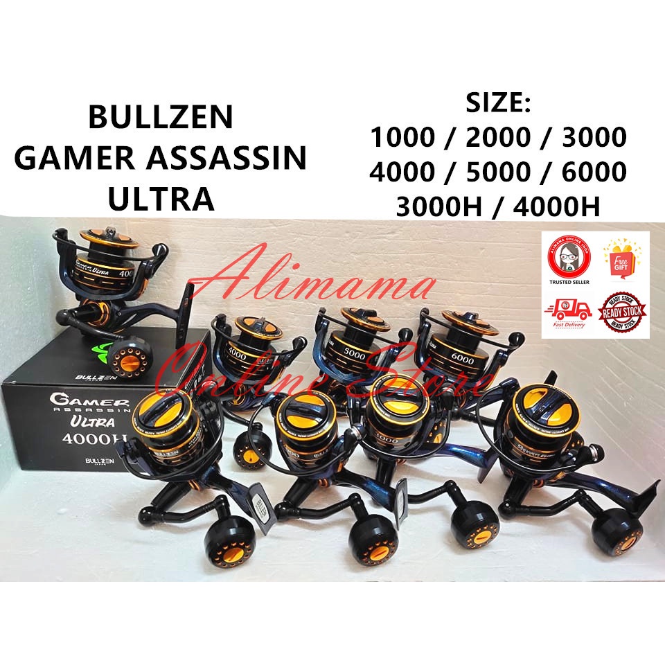 TERBARU NEW BULLZEN GAMER ASSASSIN ULTRA 4+1BB SPINNING REEL 1000 2000 ...