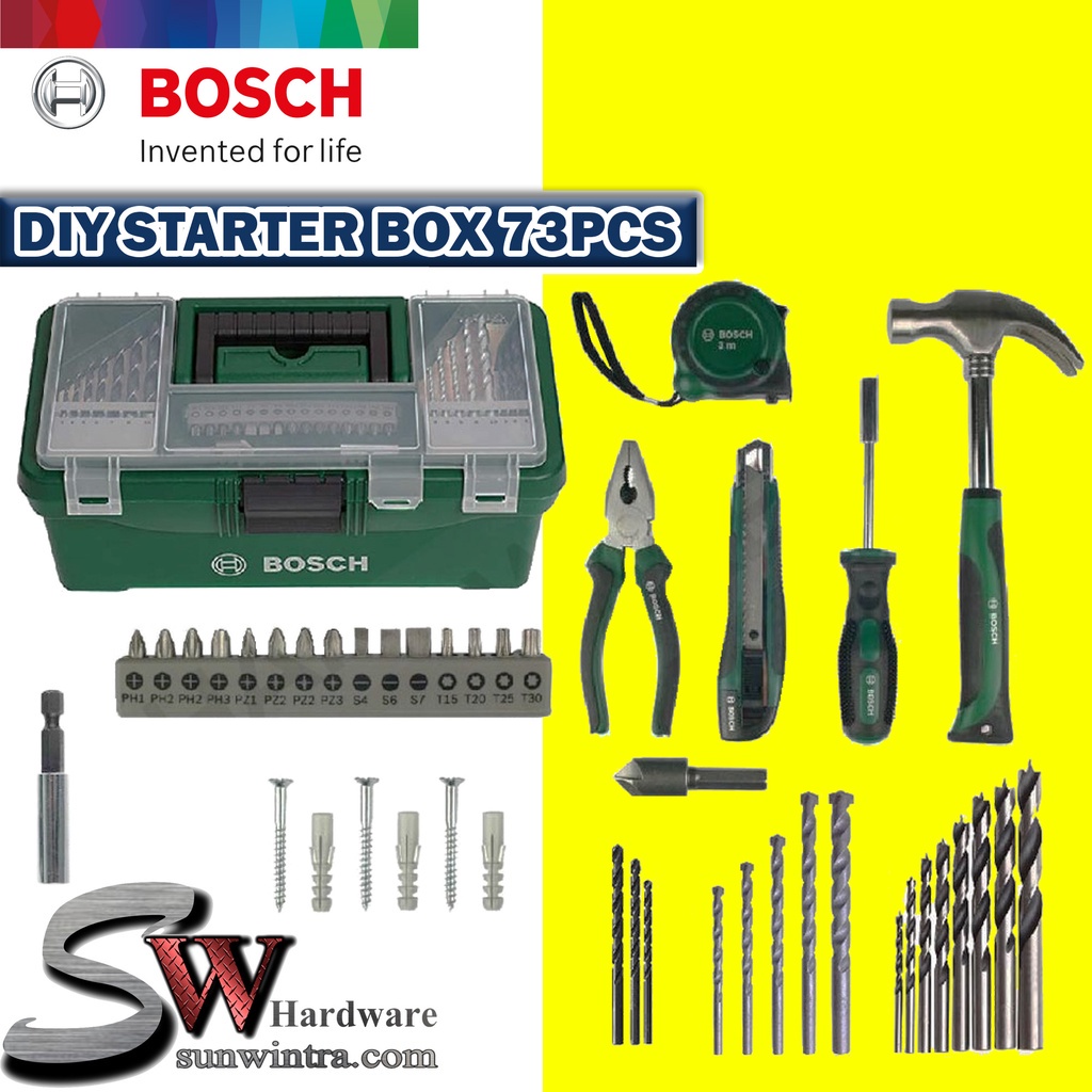BOSCH 2607011660 ACCESSORIES DIY STARTER KIT WITH CARRYING TOOL BOX 73 ...