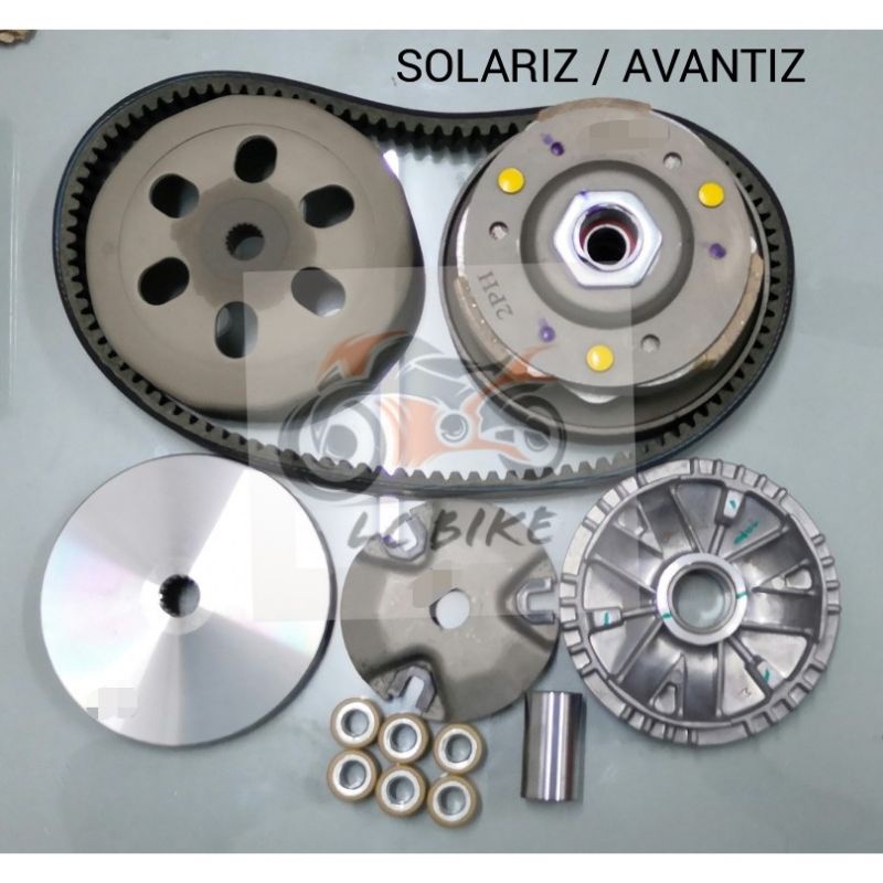 SOLARIZ AVANTIZ REAR PULLEY SET + FRONT PULLEY + FAN + BELT + BUSH ...