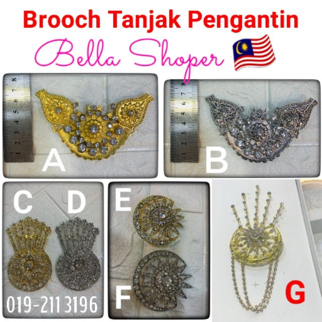 BROOCH TANJAK SONGKOK DOKOH PENGANTIN KEBAYA MELAYU JUNTAI JURAI ...