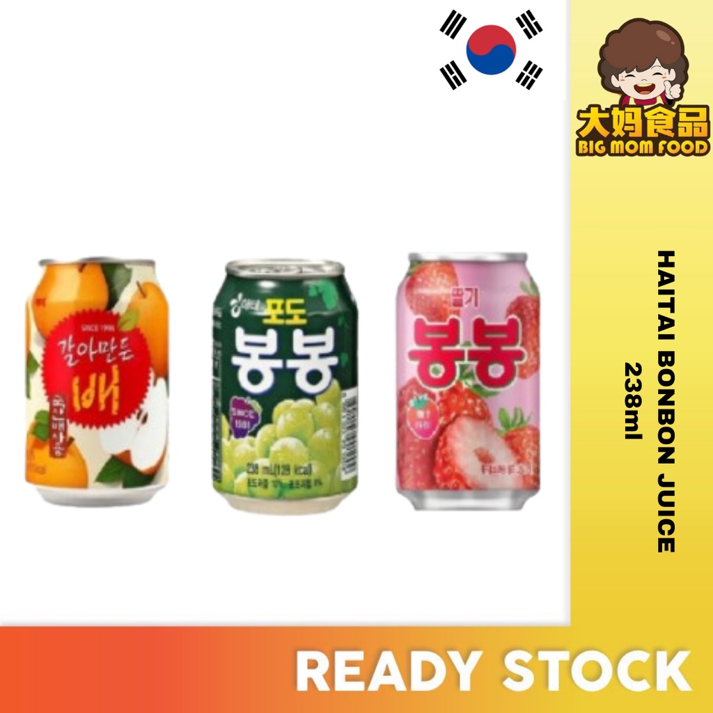 Haitai Bonbon Juice Bon Bon Grape / Peach / Pear / Strawberry 238ml 海太桃果粒果汁 葡萄果汁水 梨子汁 草莓汁 ...