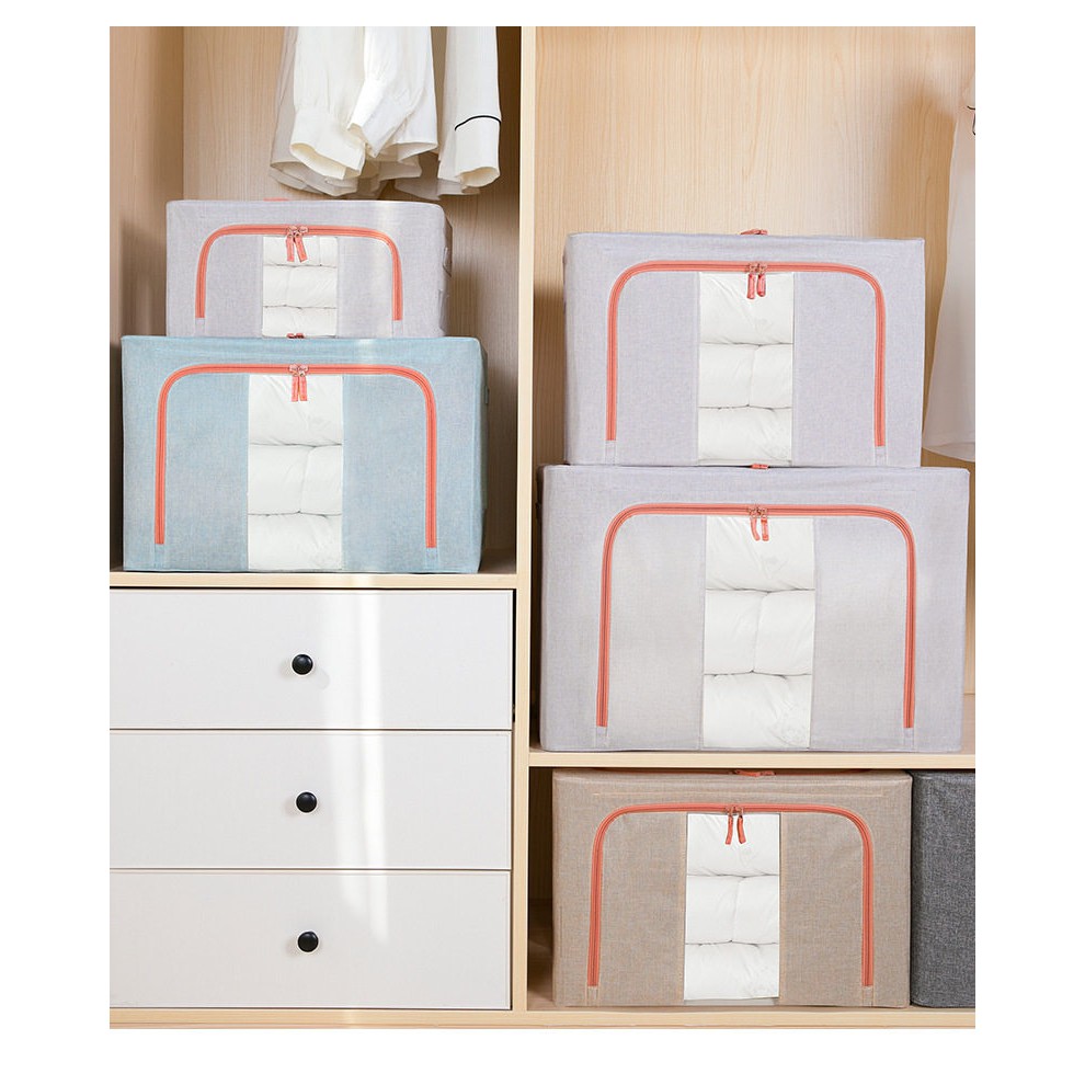 Large Cloth Box Put Quilt Multipurpose Inner Steel Frame 2-Sided Open ...