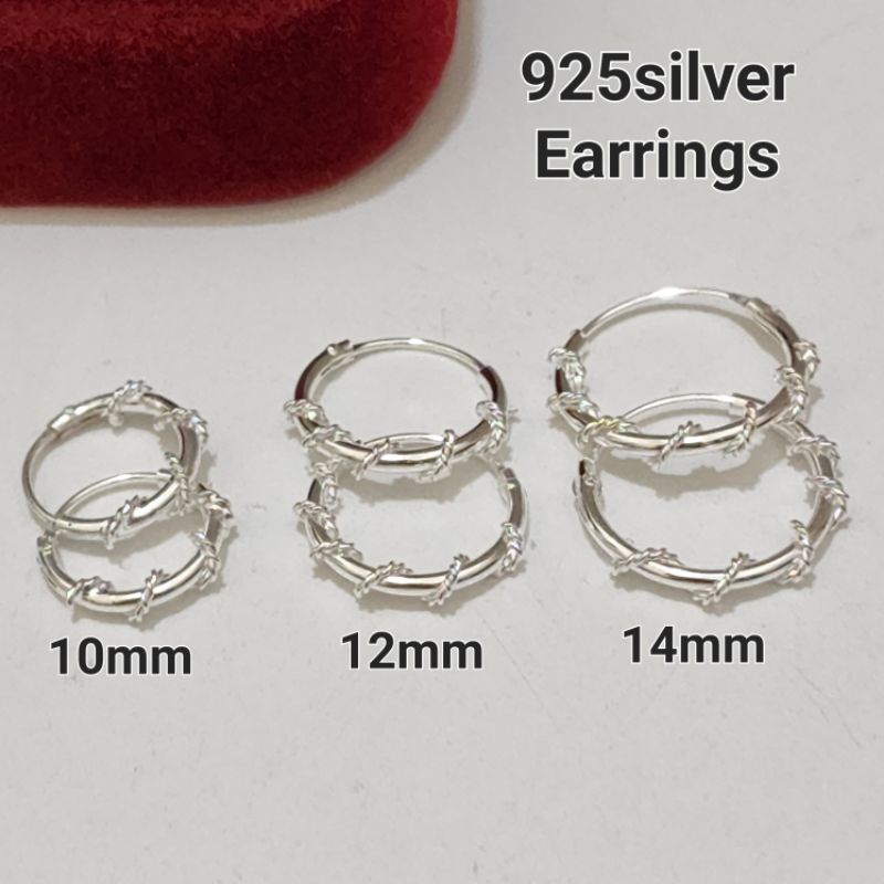 (P-10,12,14)925silver earrings subang telinga perak | Shopee Malaysia