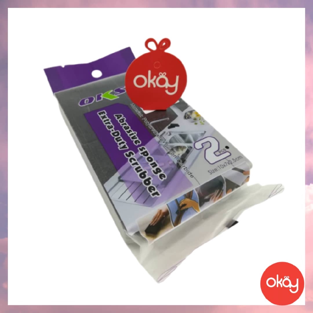 ( Ready Stock ) OKS Abrasive Sponge 2 Pcs ( Black ) | Shopee Malaysia