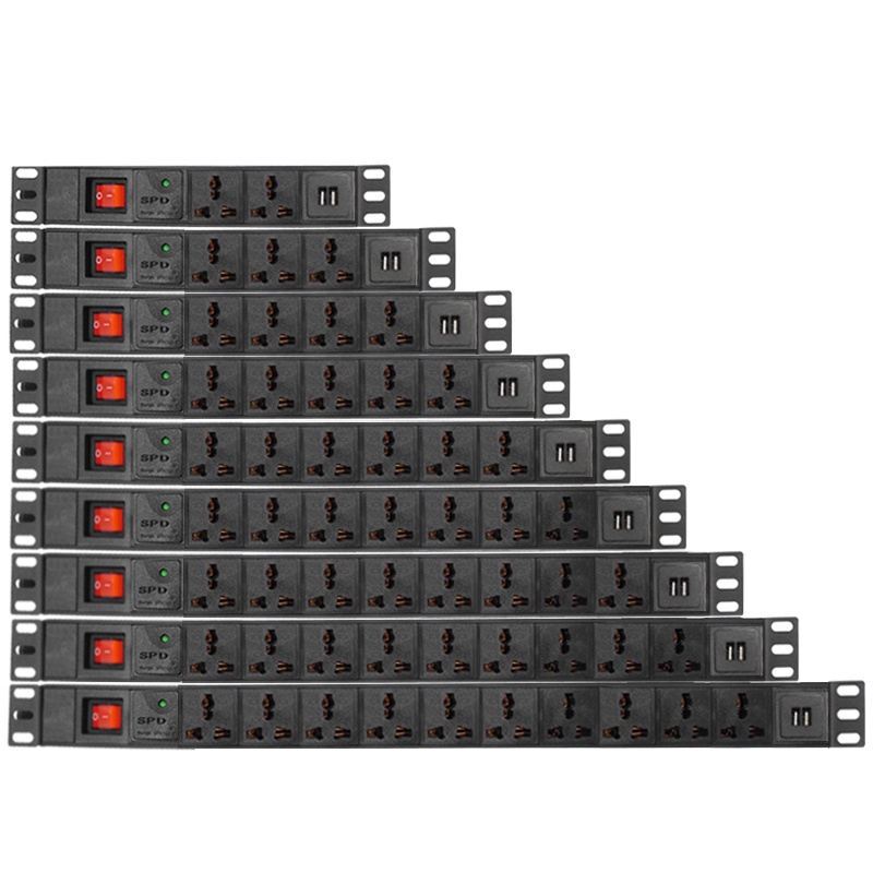 1U Power Distribution Unit (PDU) Power Board 3500W Surge Protection ...