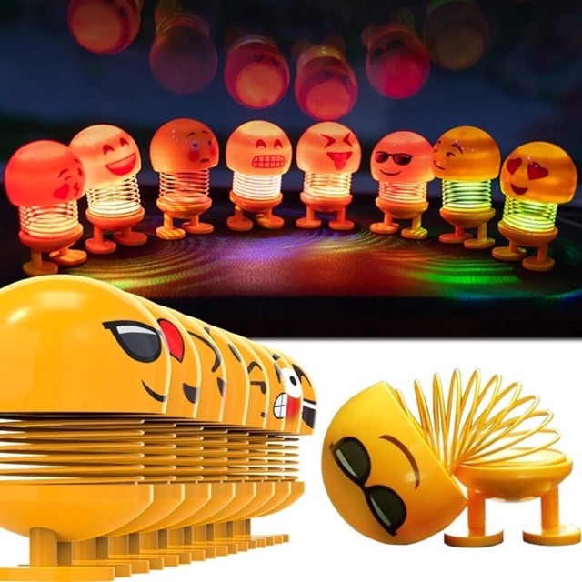 LED ROCKING EMOTICON doll - Head emoji rocking spring doll dashboard ...
