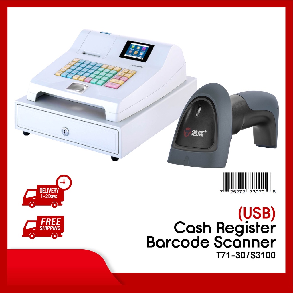 2Dfire Cash Register Drawer T71-30 USB Barcode Scanner S3100 Peti Duit ...