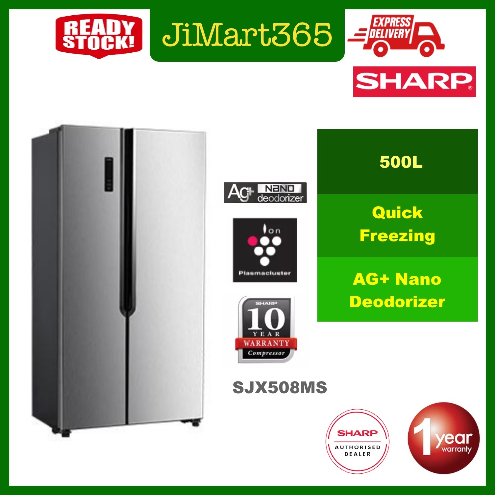 Sharp Side By Side Refrigerator (500L) SJX508MS | Shopee Malaysia