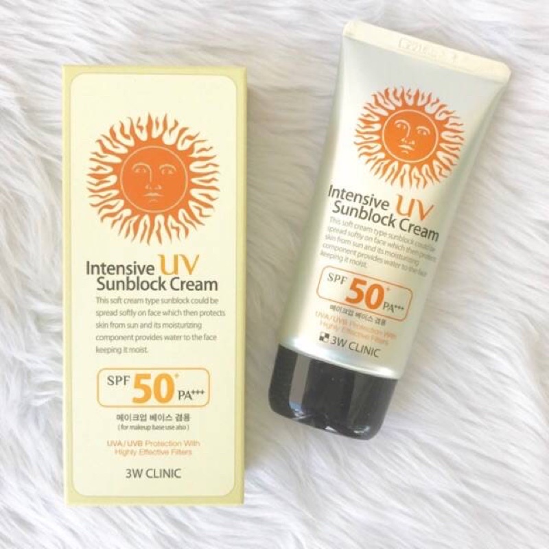 3W CLINIC Intensive UV Sunblock Cream SPF 50+ PA+++ 70ml - [original] | Shopee Malaysia