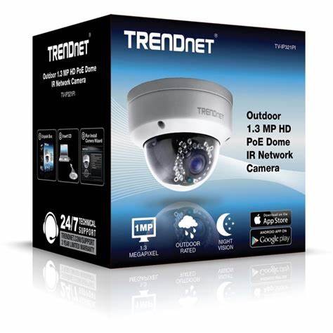 Trendnet Indoor / Outdoor 1.3 MP HD PoE Dome IR Network Camera TV ...