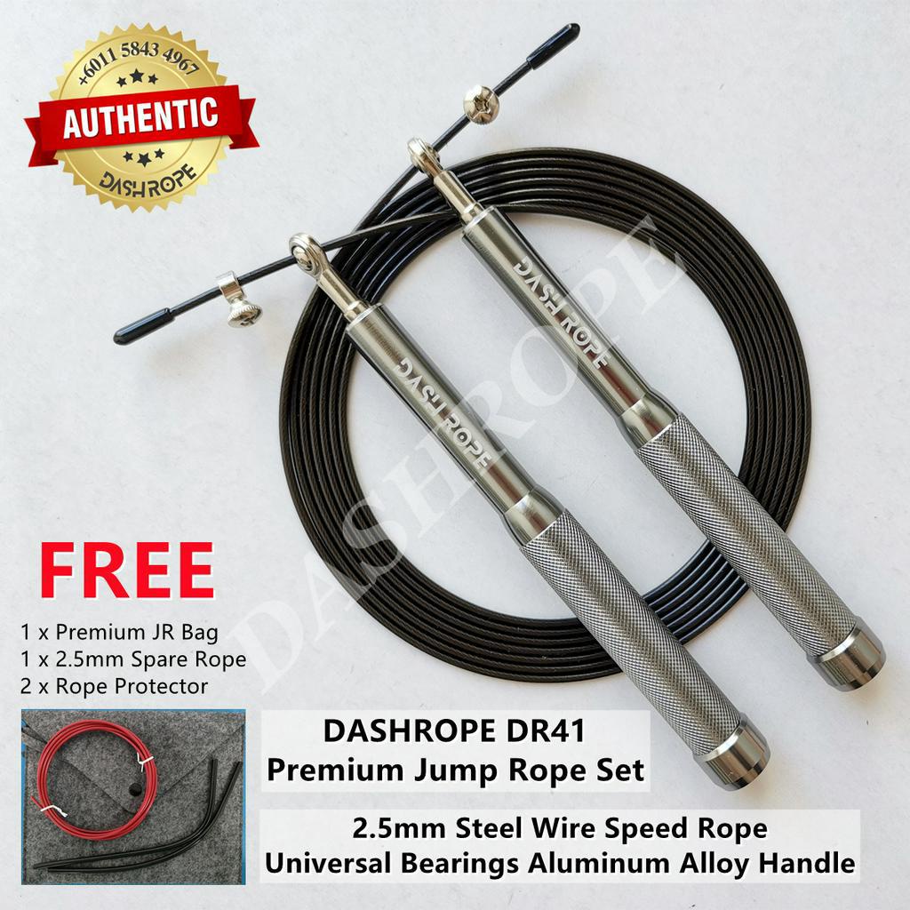 DASHROPE DR41 Jump Rope 2.5mm Steel Wire Speed Skipping Ropes Weighted ...