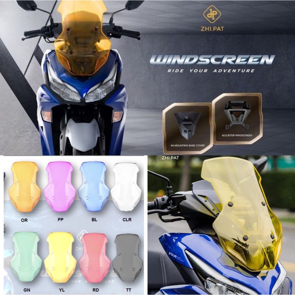 ORIGINAL ZHIPAT WINDSHIELD YAMAHA NVX155 v2 HONDA VARIO155 ADJUSTABLE ...