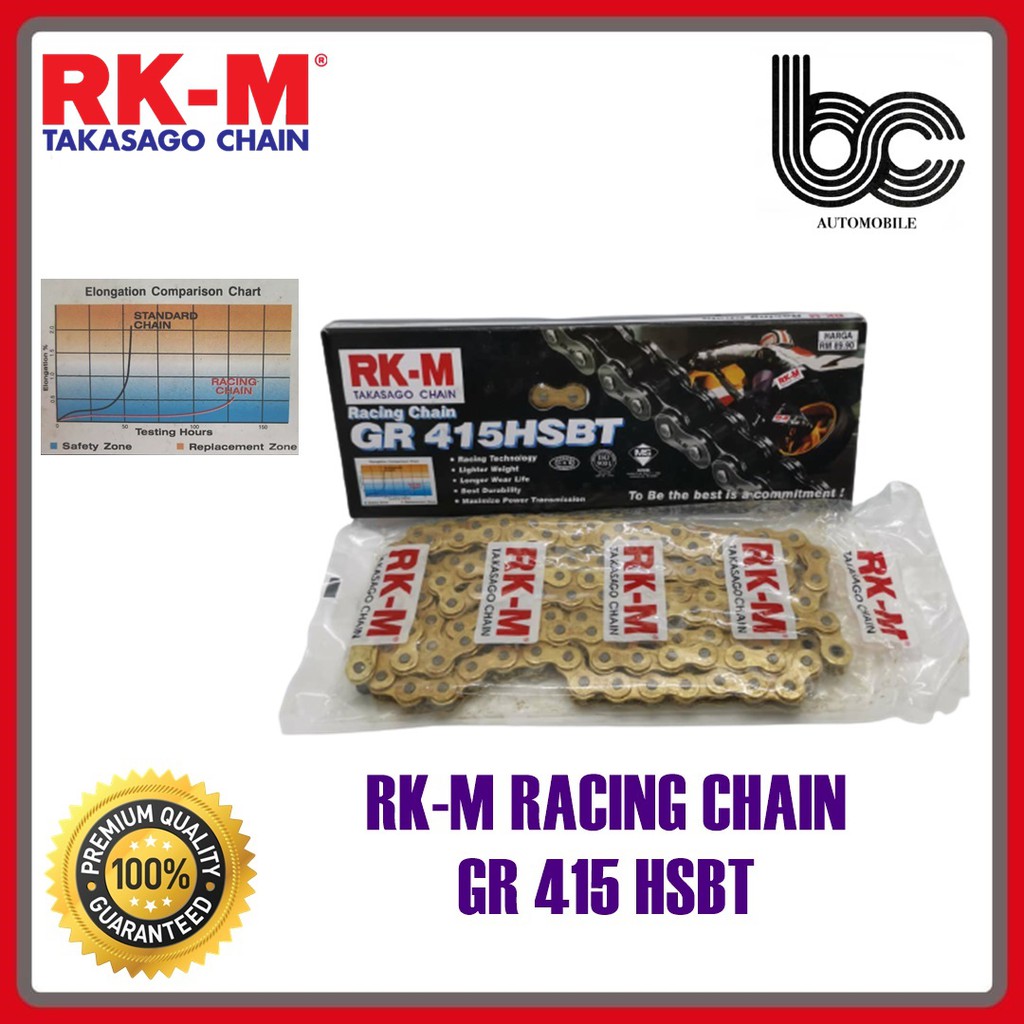 RK-M RACING CHAIN GR 415 HSBT / MOTOCYCLE CHAIN / RANTAI MOTOR RKM 415 ...