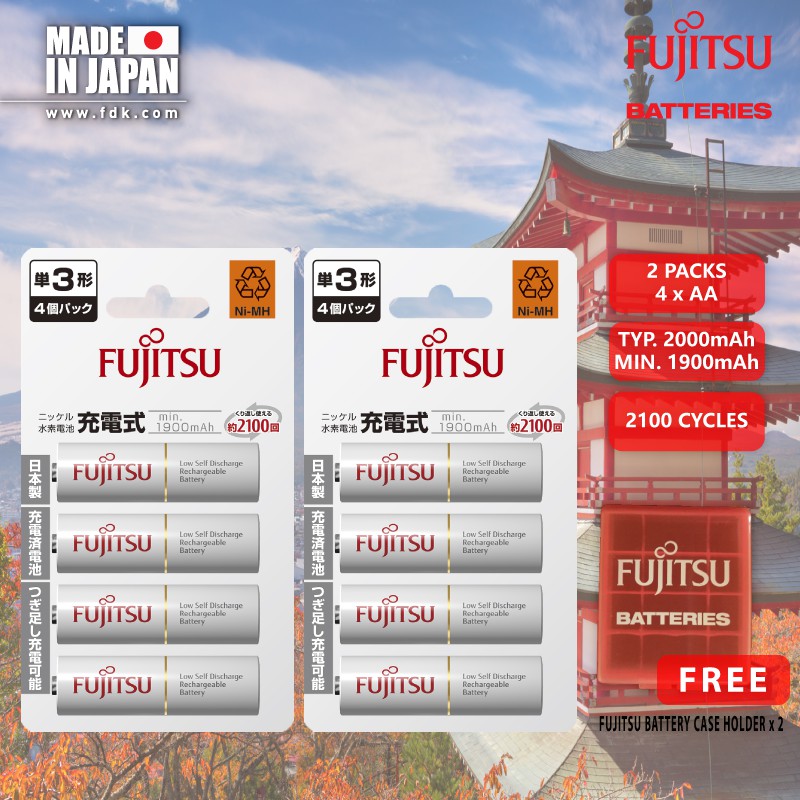 🔥VALUE BUNDLE🔥 Fujitsu Standard White AA typ. 2000mAh / AAA typ. 800mAh ...
